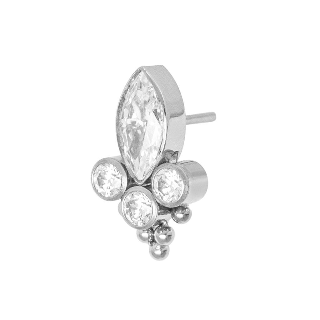 Titanium Jolie Threadless End - Clear CZ (18g/16g) – Jimmy Buddha Designs