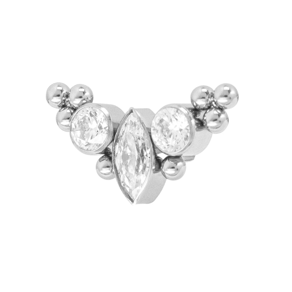 Titanium Belle Threadless End - Clear CZ (18g/16g) – Jimmy Buddha Designs