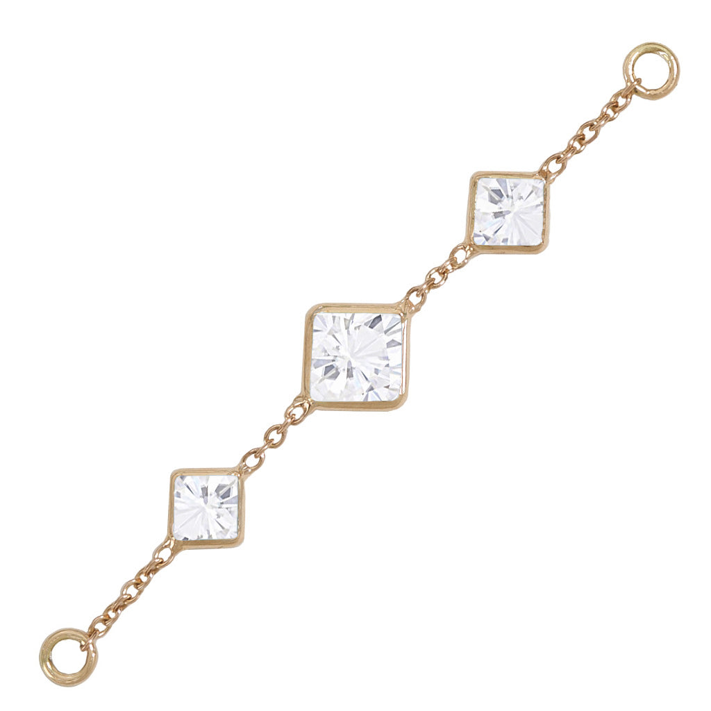 40mm Solid Gold Triple Moissanite Accessory Chain – Jimmy Buddha Designs