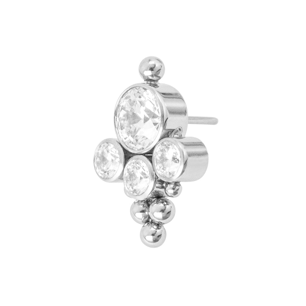 Titanium Cluster Threadless End - Clear CZ (18g/16g) – Jimmy Buddha Designs