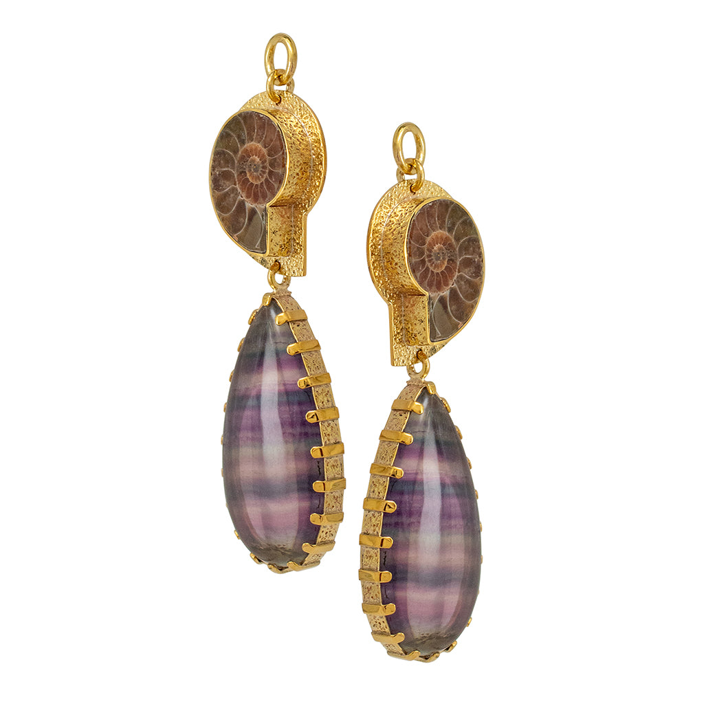 Ammonite & Fluorite Dangles – Jimmy Buddha Designs