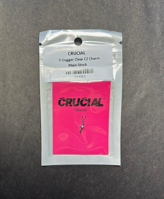 Titanium Dagger Charm - Clear CZ – Jimmy Buddha Designs