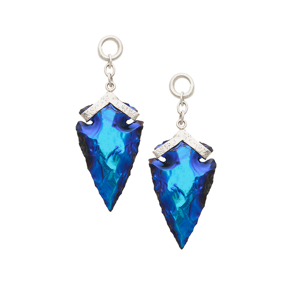 Blue Titanium Coated Chalcedony Arrowheads – Jimmy Buddha Designs