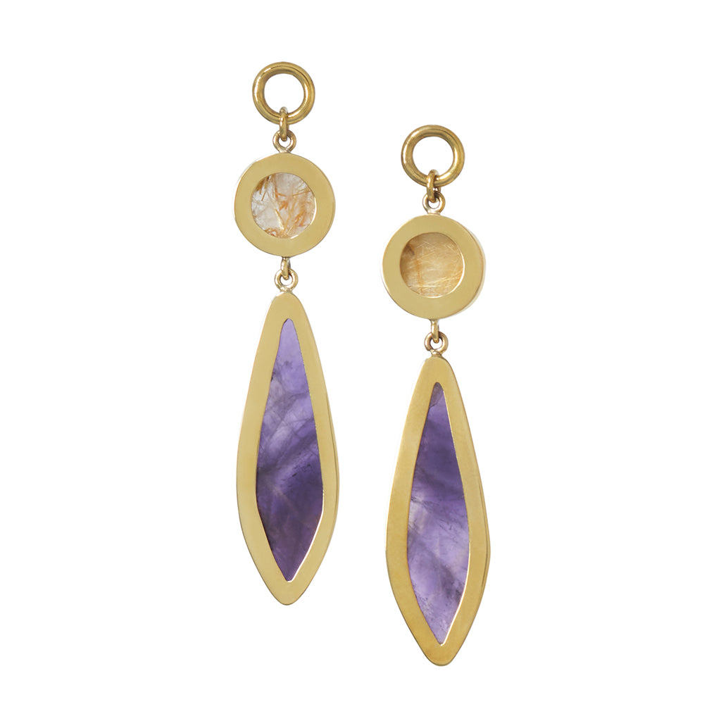 Rutilated Quartz & Amethyst Dangles – Jimmy Buddha Designs