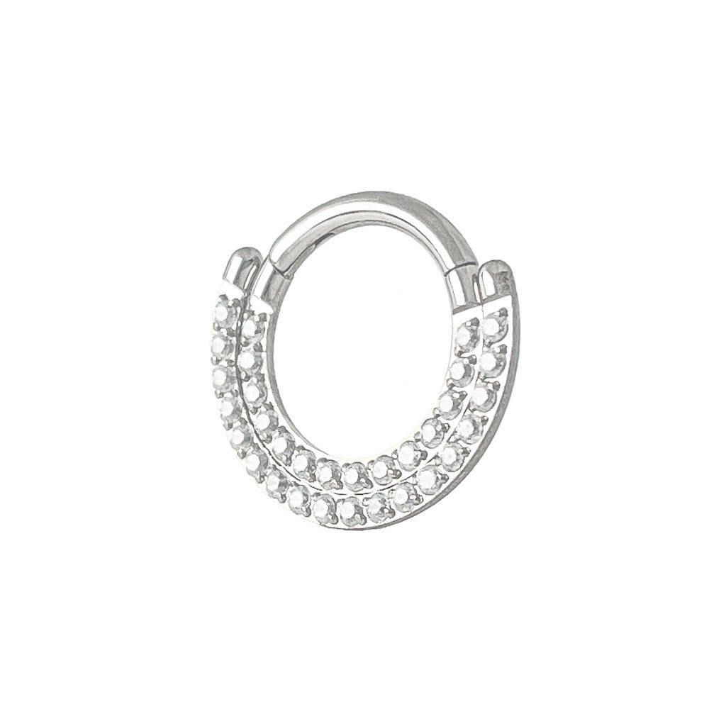 Titanium Double Stack Clicker - Clear CZ (16g) – Jimmy Buddha Designs