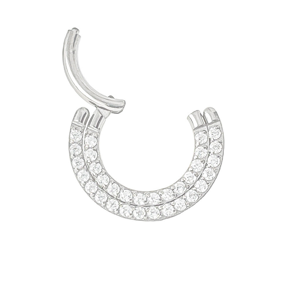 Titanium Double Stack Clicker - Clear CZ (16g) – Jimmy Buddha Designs