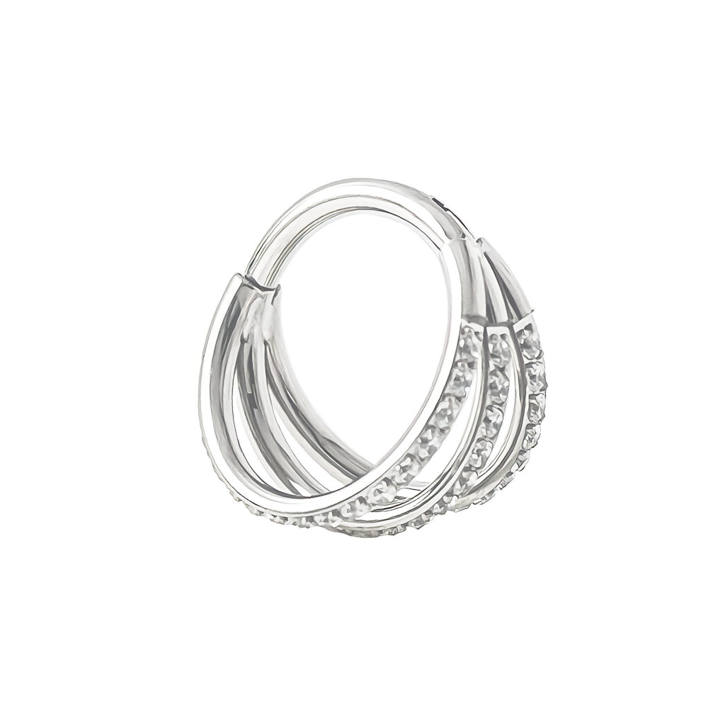 Titanium Triple Row Clicker - Clear CZ (16g) – Jimmy Buddha Designs