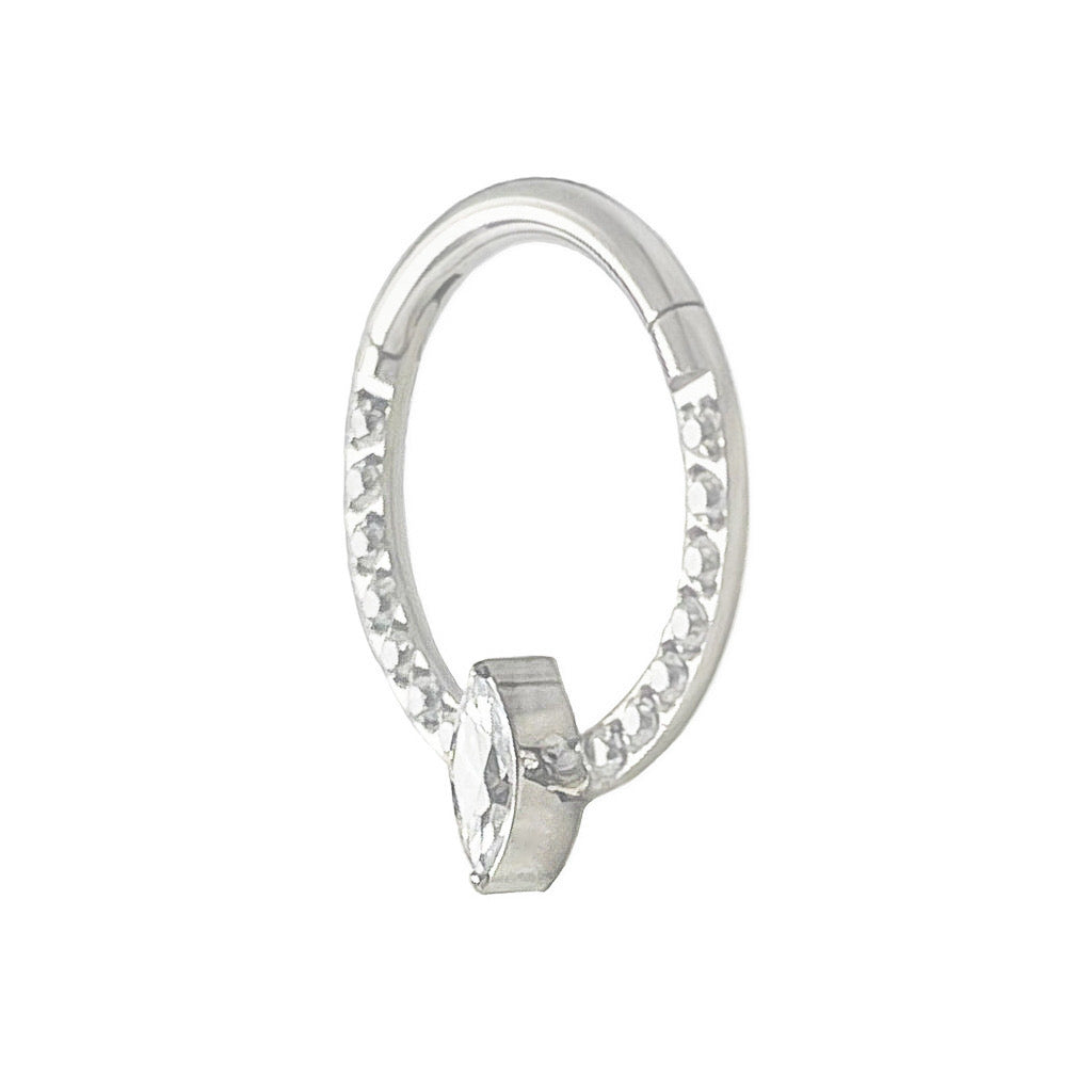 Titanium Marquise Captive Clicker - Clear CZ (16g) – Jimmy Buddha Designs