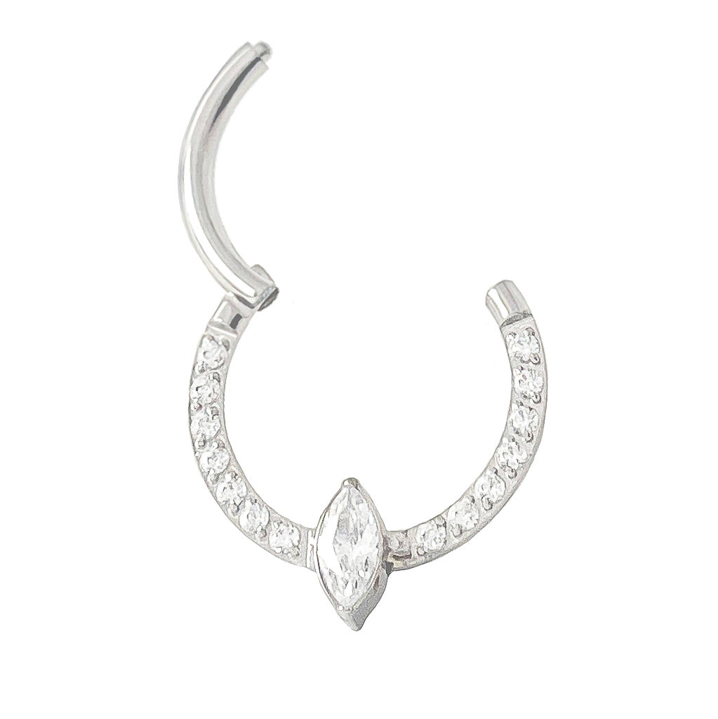 Titanium Marquise Captive Clicker - Clear CZ (16g) – Jimmy Buddha Designs