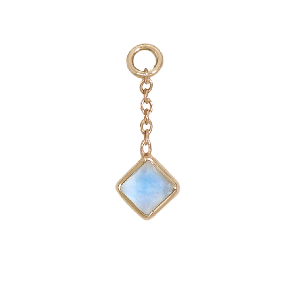 12mm Solid Gold Square Rainbow Moonstone Charm – Jimmy Buddha Designs