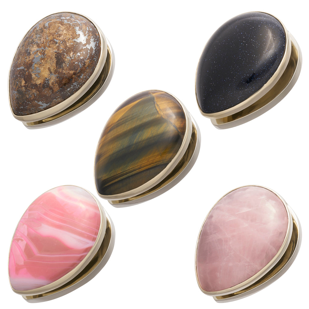 25.5mm (1") White Brass Stone Spades – Jimmy Buddha Designs